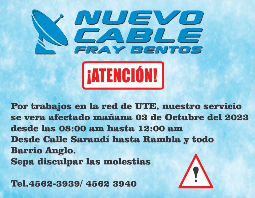 COMUNICADO DE NUEVO CABLE FRAY BENTOS – RíoNegroAhora